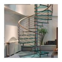 China Modern building led light spiral stairs outdoor wood spiral staircase for sale