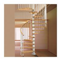 China Central beam spiral steel stairs portable steel wood spiral staircase for sale