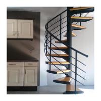 China Central beam spiral steel stairs portable steel wood spiral staircase for sale