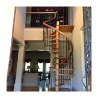 China Foshan factory glass small spiral stair wood tread spiral staircase for sale