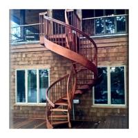 China High quality galvanized steel wood spiral stair exterior spiral staircase design for sale