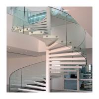 China Department contemporary iron wood spiral staircase steel frame spiral stairs for sale