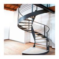 China Central post support good price of wood spiral staircase stainless steel glass spiral stairs for sale