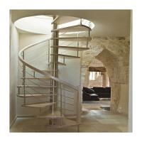 China Step stool tempered glass spiral stair modern steel and wood spiral staircase for sale