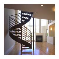 China Central frame support design spiral stair iron wood spiral staircase for sale