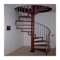 China Steel stringer customized glass spiral stair indoor wooden spiral staircase for sale