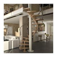 China Steel stringer customized glass spiral stair indoor wooden spiral staircase for sale
