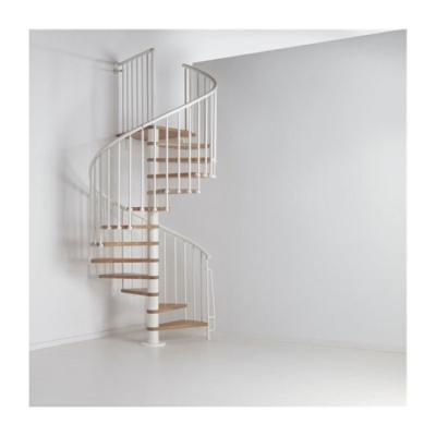 China Handrial bracket spiral house stair stainless steel wooded spiral staircase for sale