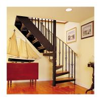 China Handrial bracket spiral house stair stainless steel wooded spiral staircase for sale