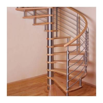 China Round ladder spiral steel glass stair oak wooden spiral staircase for sale