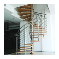 China Design for sale tempered indoor diy glass spiral stair house interiors wood spiral staircase for sale