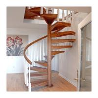 China Firm cable cable modern spiral stair stainless steel wood spiral staircase for sale