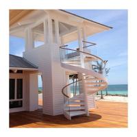 China Steel stringer crystal glass small spiral stair glass wood spiral staircase for sale