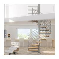 China Residential decorative spiral stair metal wooden spiral staircase for sale