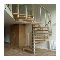 China Museum steel spiral stair oak wood spiral staircase for sale
