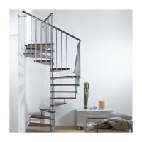 China Art gallery galvanized steel spiral stair metal wood spiral staircase for sale