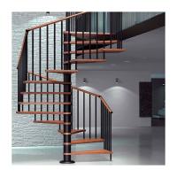 China Hotel spiral indoor stair steel and wood spiral staircase for sale