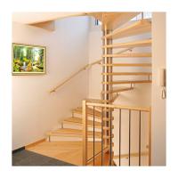 China Hotel spiral indoor stair steel and wood spiral staircase for sale