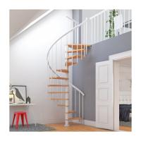 China Steel structure stainless steel spiral stair spiral solid wood staircase for sale
