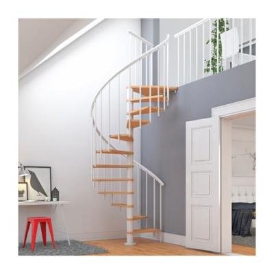 China Steel structure stainless steel spiral stair spiral solid wood staircase for sale