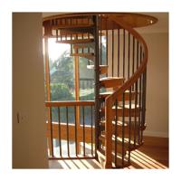 China Decoration helical stair steel wood spiral staircase for sale