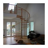 China Customized glass spiral stair price of wood spiral staircase for sale