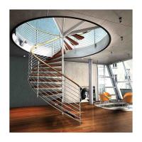 China Customized glass spiral stair price of wood spiral staircase for sale