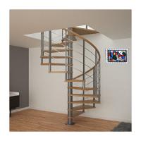 China Original factory wood curved steel stairs safe spiral staircase for sale