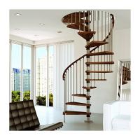 China Original factory wood curved steel stairs safe spiral staircase for sale