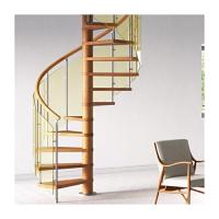 China Original factory wood curved steel stairs safe spiral staircase for sale