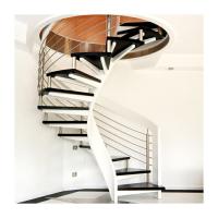 China Factory supply indoor iron wood stair simple spiral staircase for sale