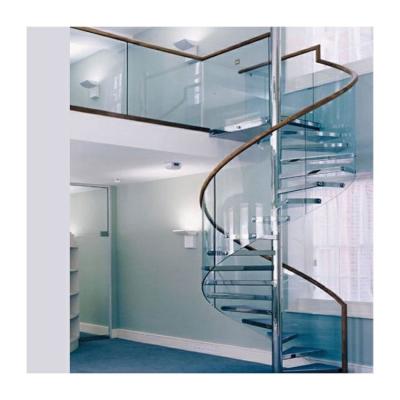 China Factory supplying round staircase stainless steel glass spiral stairs for sale