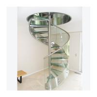 China Factory supplying round staircase stainless steel glass spiral stairs for sale