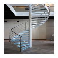 China Factory supplying round staircase stainless steel glass spiral stairs for sale