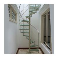 China Household individual deck stair designs glass pedal tread spiral staircase for sale