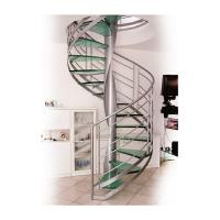 China Household individual deck stair designs glass pedal tread spiral staircase for sale