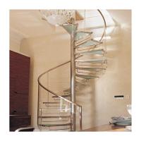 China Household individual deck stair designs glass pedal tread spiral staircase for sale