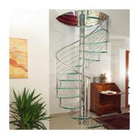 China Excellent quality acrylic interior stair railings aluminum frame glass spiral staircase for sale