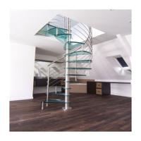 China Household individual  stair rail design glass small spiral staircase for sale