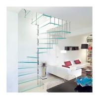 China Factory seller exterior stair Spiral tempered Glass staircase for sale