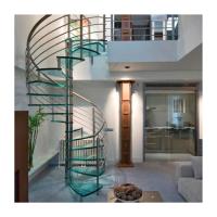 China Factory seller exterior stair Spiral tempered Glass staircase for sale