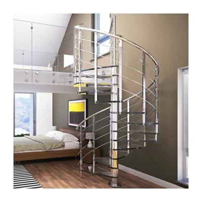 China Townhouse small space stair interior glass measure spiral staircase for sale