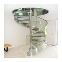 China Manufacturer supply stair handrail accessories spiral staircase with bent glass railing for sale