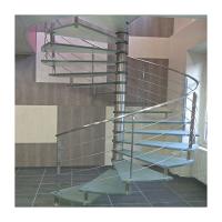 China Manufacturer supply stair handrail accessories spiral staircase with bent glass railing for sale