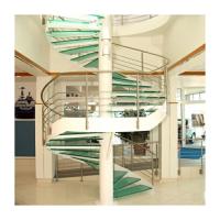 China Manufacturer indoor stair slide crystal glass spiral staircase for sale