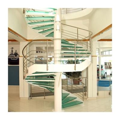 China Manufacturer indoor stair slide crystal glass spiral staircase for sale