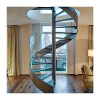 China Manufacturer indoor stair slide crystal glass spiral staircase for sale