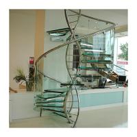 China Manufacturer indoor stair slide crystal glass spiral staircase for sale