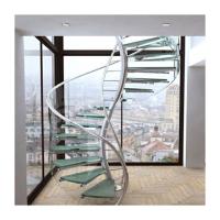 China Manufacturer supply removable stair handrails metal glass spiral staircase for sale