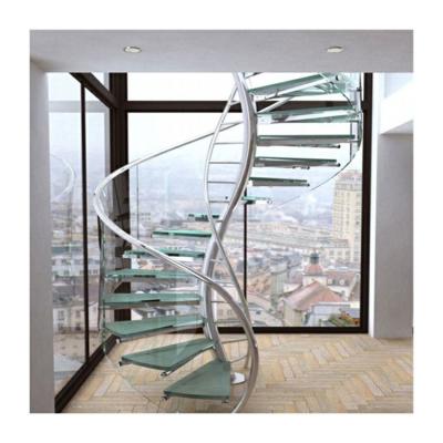China Manufacturer supply removable stair handrails metal glass spiral staircase for sale
